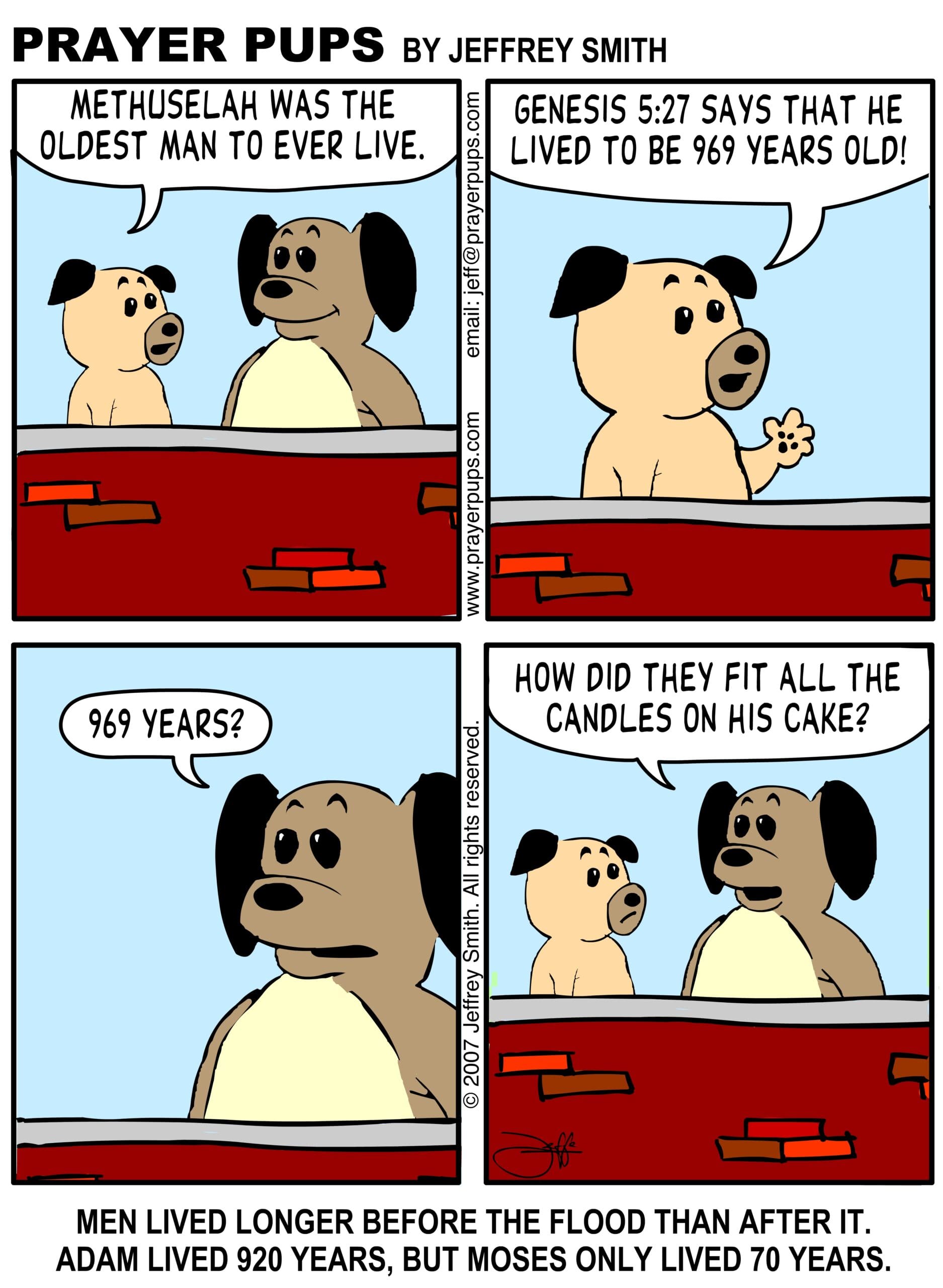 Genesis 5:27 - Methuselah | Christian Cartoons From Prayer Pups ...