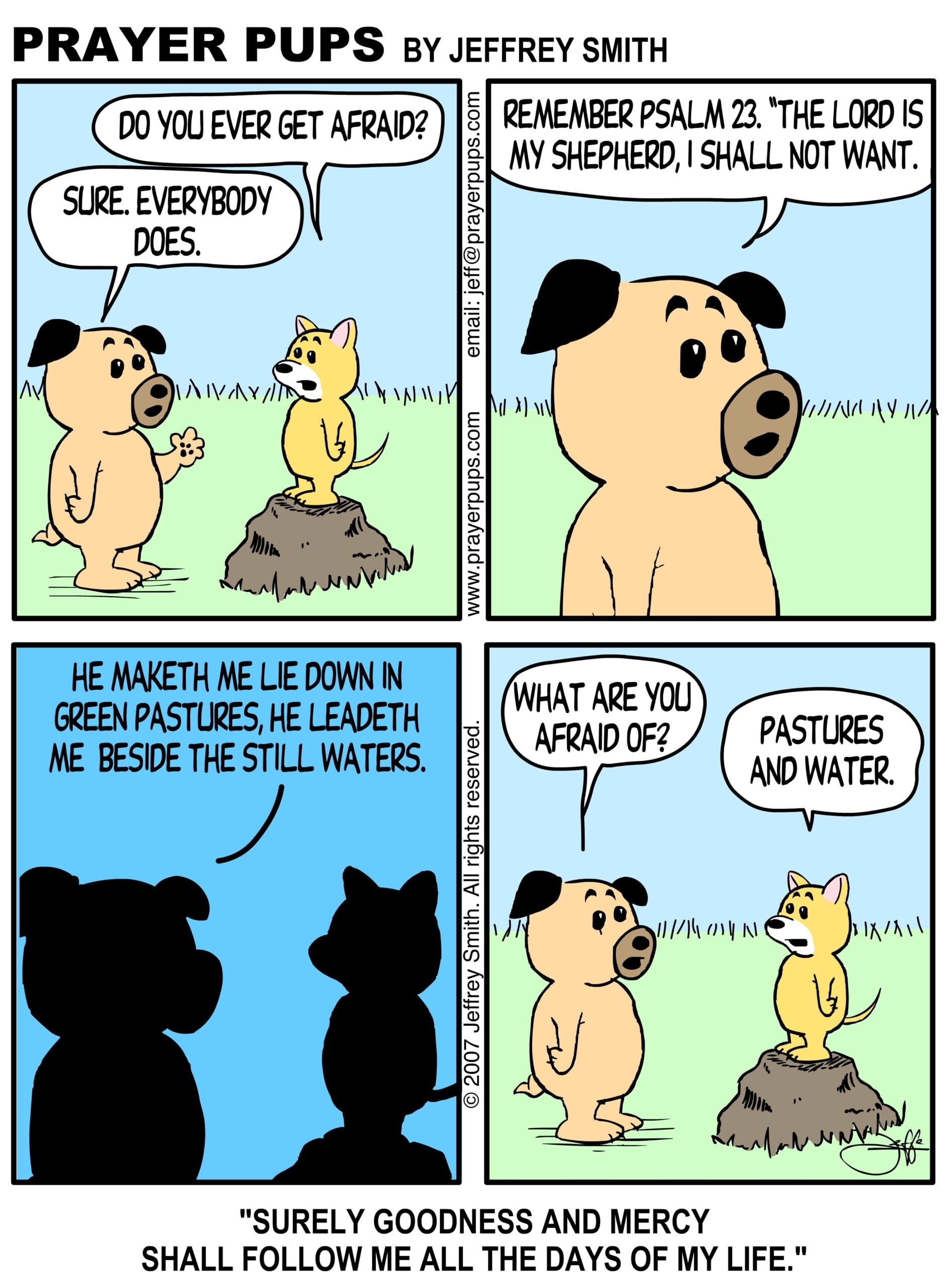 Psalms 23 - Still Waters | Christian Cartoons From Prayer Pups ...