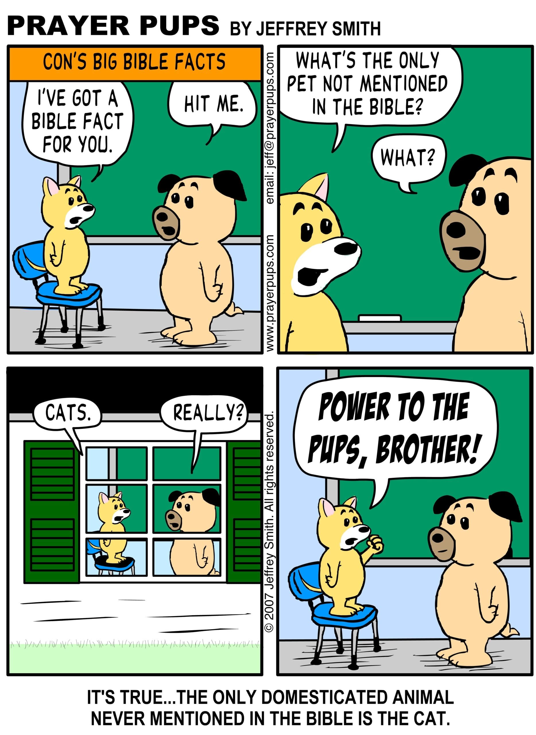 No Cats In The Bible | Christian Cartoons From Prayer Pups Christian ...