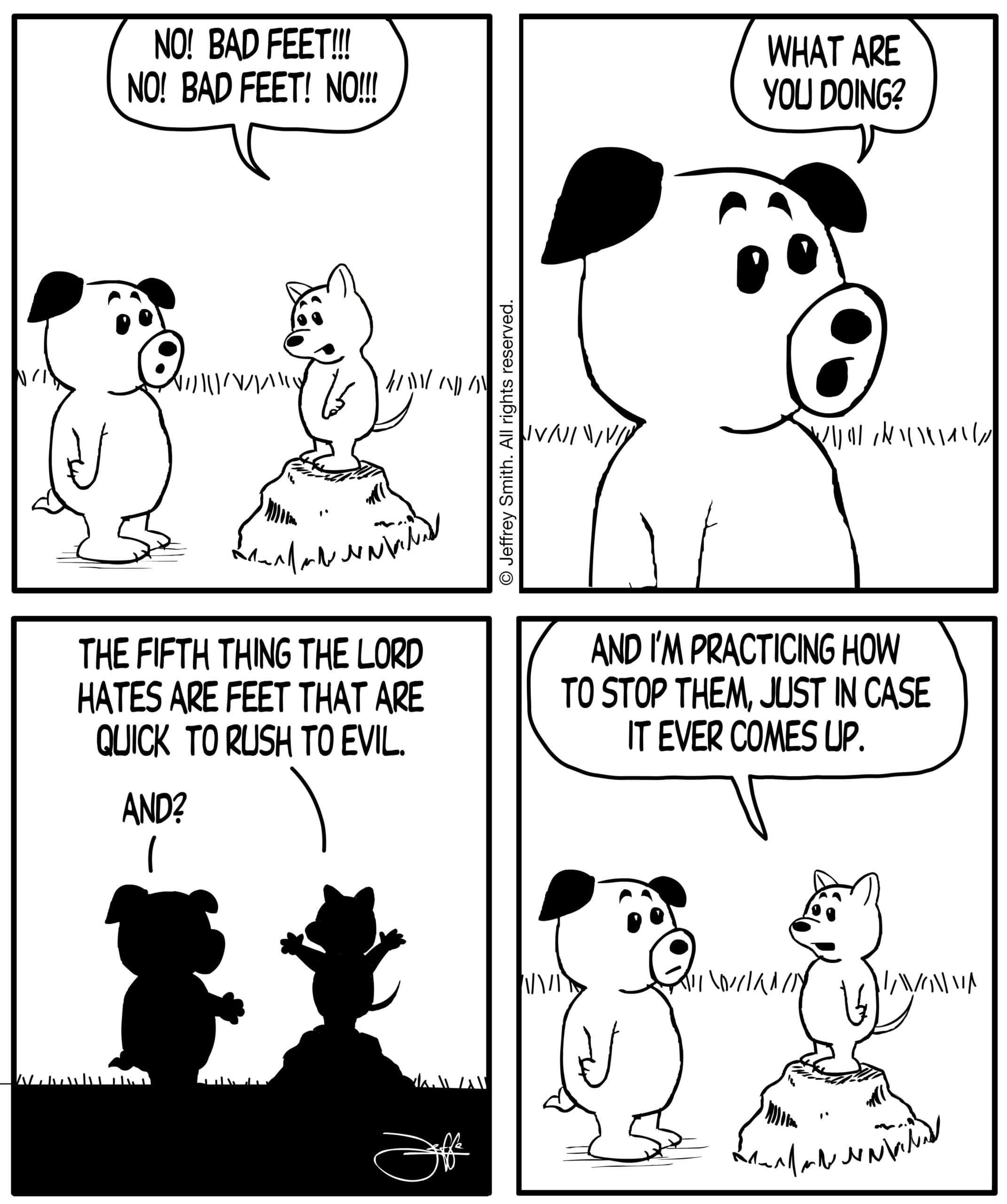 Proverbs 6 - Feet That Rush To Evil | Christian Cartoons From Prayer ...