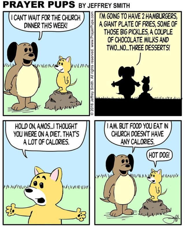 Church Dinner | Christian Cartoons From Prayer Pups Christian ...